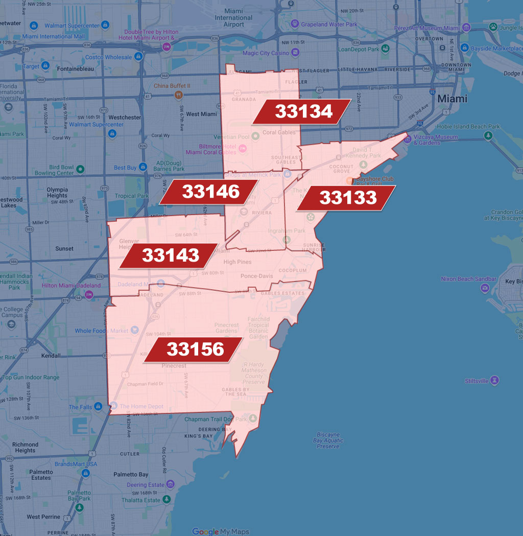 Coral Gables Area Zip Code Map | Gregory Selph - Your Local Realtor